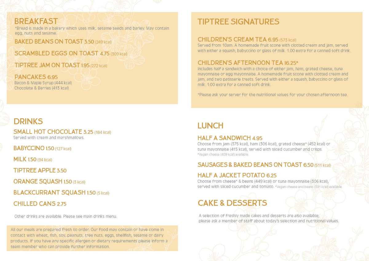 Tiptree Tea Room at Southwold Breakfast Menu – Tiptree Tea Rooms